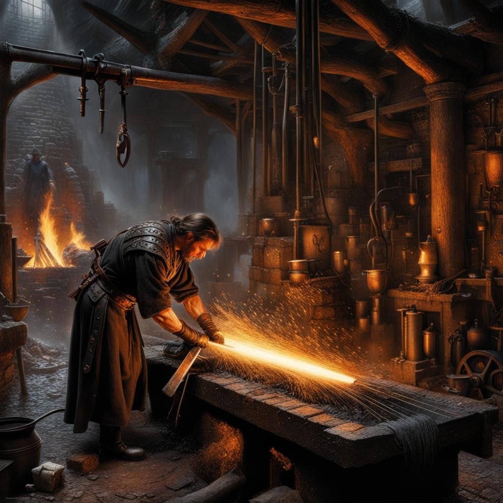 The Magical Sword in the Making - AI Generated Artwork - NightCafe Creator