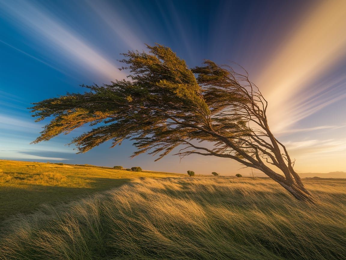 Sweeping Wind Sculpts the Thracian Plains in Golde... - AI Art
