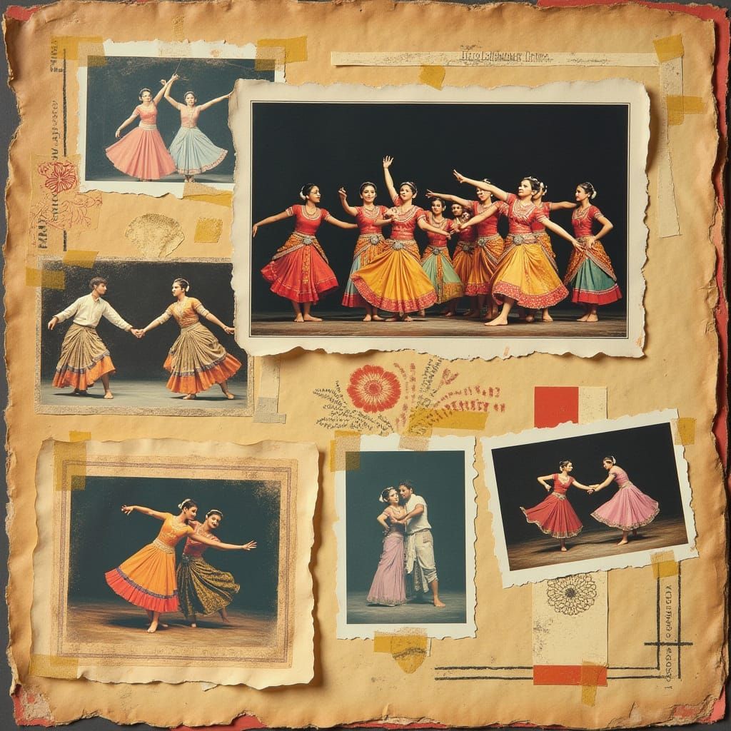 Distressed Scrapbook Page in Eclectic Style with C... - AI Art