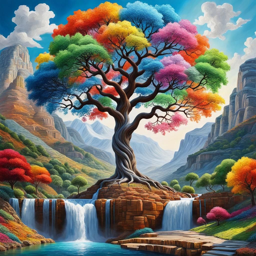 Colorful Tree - AI Generated Artwork - NightCafe Creator