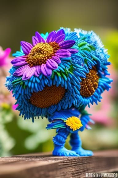 Flower monster. Petals Cute adorable monster made of petals. Pollen ...