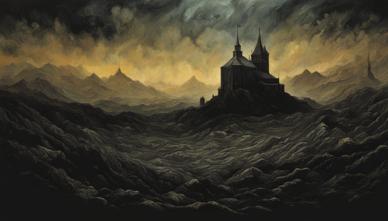 Dramatic Clock Face with One Minute to Midnight in... - AI Art