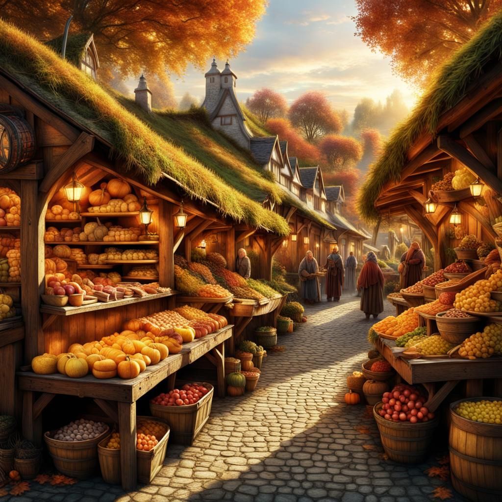 Fall Market - AI Generated Artwork - NightCafe Creator