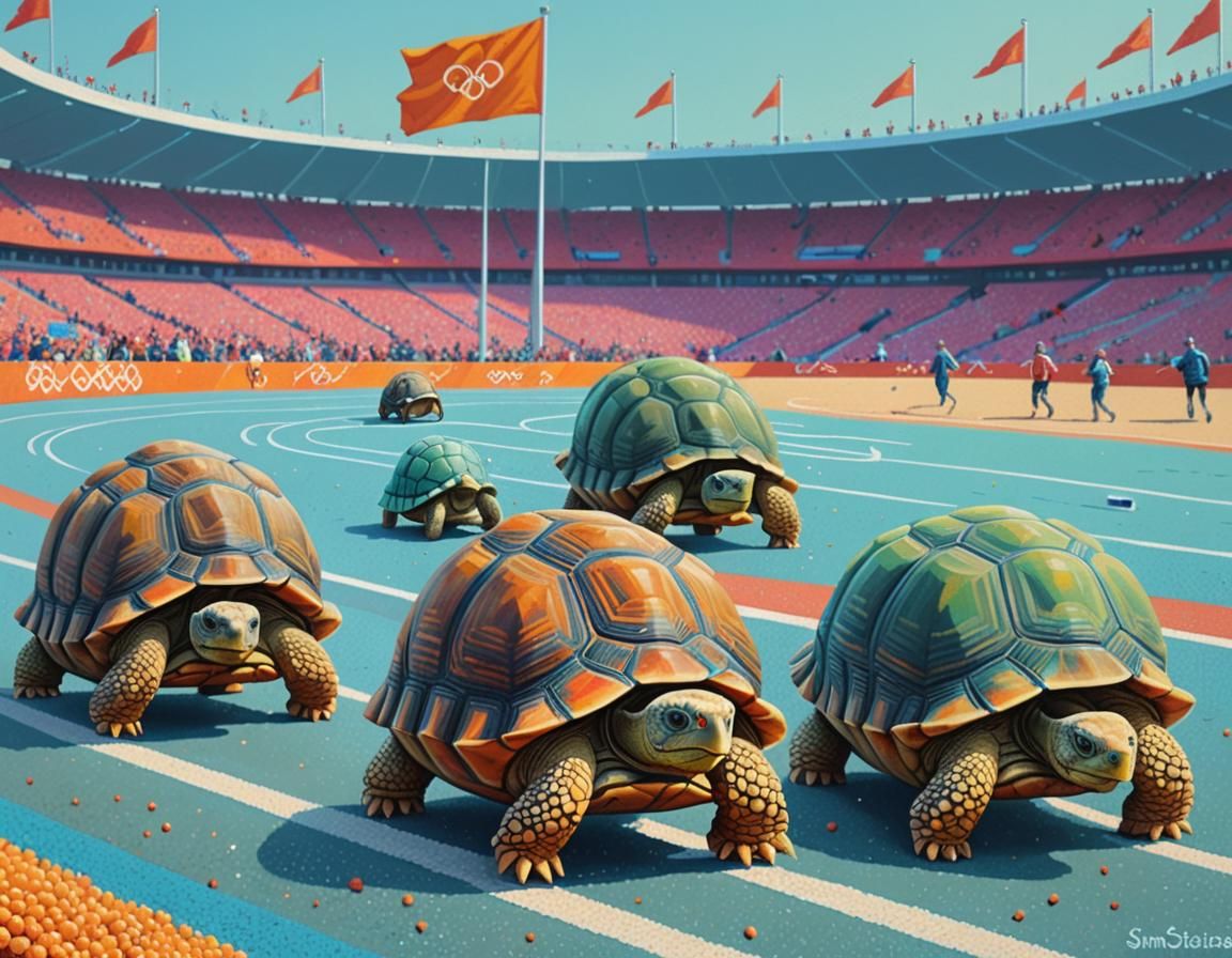 Olympic Tortoise Racing - AI Generated Artwork - NightCafe Creator