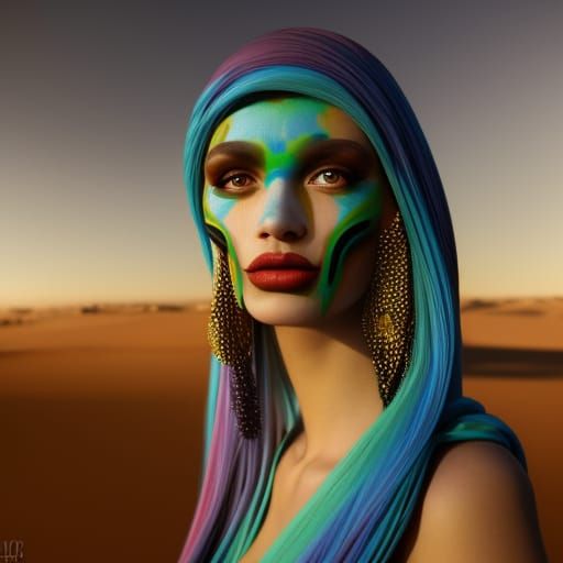 3D futuristic GYPSY MANNEQUIN WEARING WEIRD FACE PAINT 3D Game ...