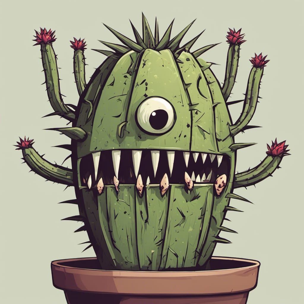 Cactus Monster - AI Generated Artwork - NightCafe Creator