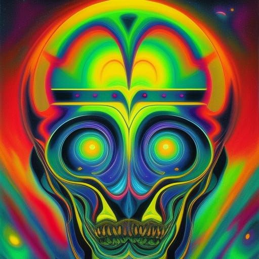 Psychedelic Alien Painting, Symmetry - AI Generated Artwork - NightCafe ...