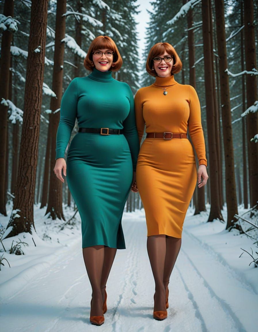Daphne & Velma - Velma and Daphne Stroll Through a Winter Wo...
