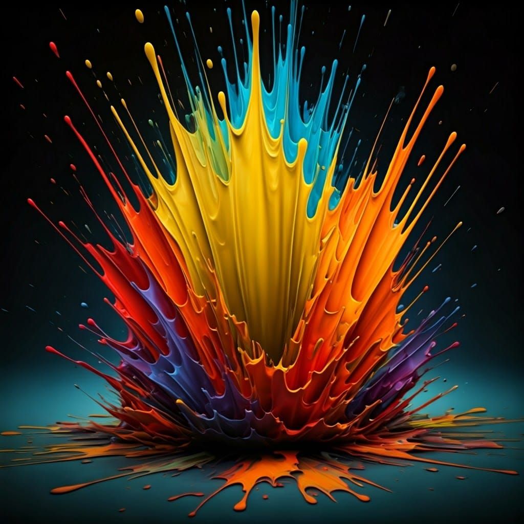 Spuh-lash! - Vibrant Colors Splash Across Canvas in Impasto ...