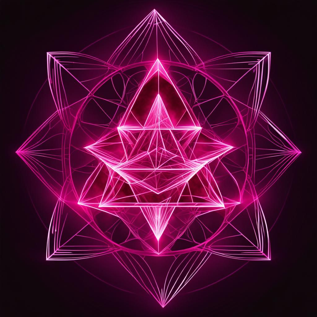 Merkaba (star tetrahedron), sacred geometry symbol. It represents fusion of masculine (fire) and ...