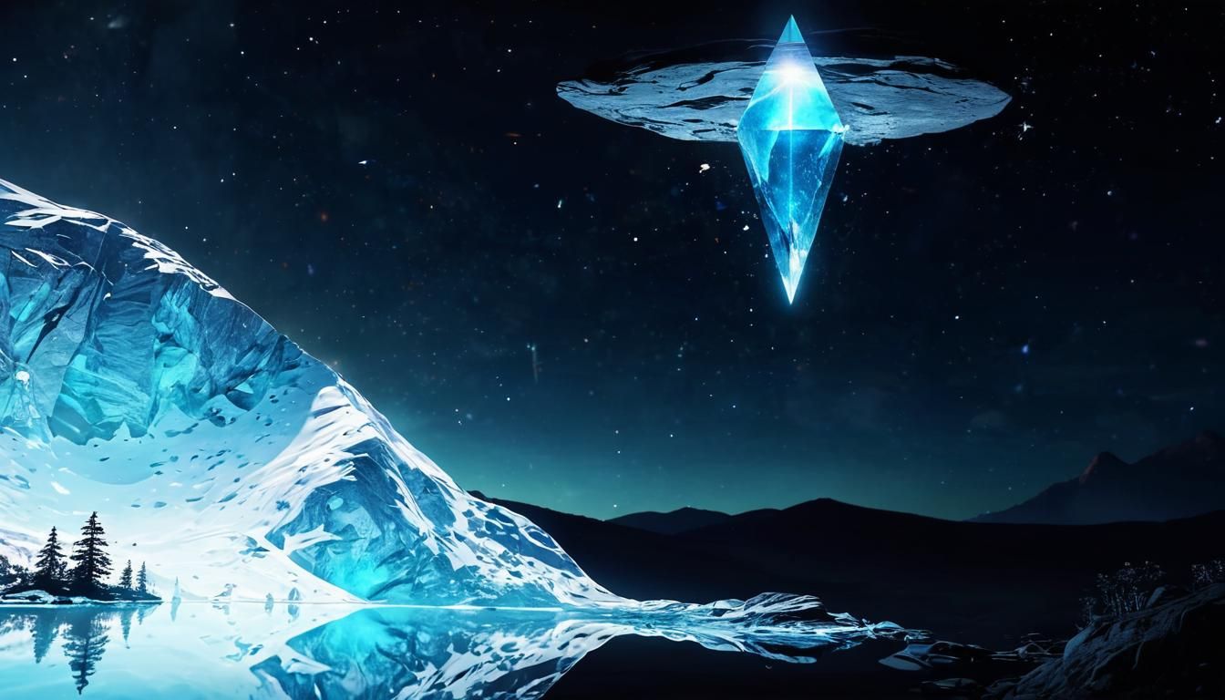 Inverted alternative reality and nature in a hollow triangle behind a ...