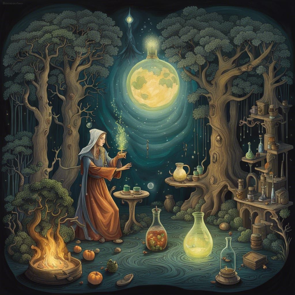Witch preparing for her witchcraft - AI Generated Artwork - NightCafe ...