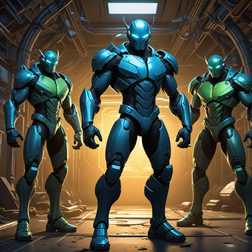 High-Tech Heroes in a Futuristic Laboratory - AI Art