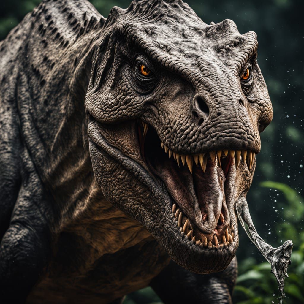 Hyperrealistic T. Rex Portrait in Vivid Studio Lig... - AI Art