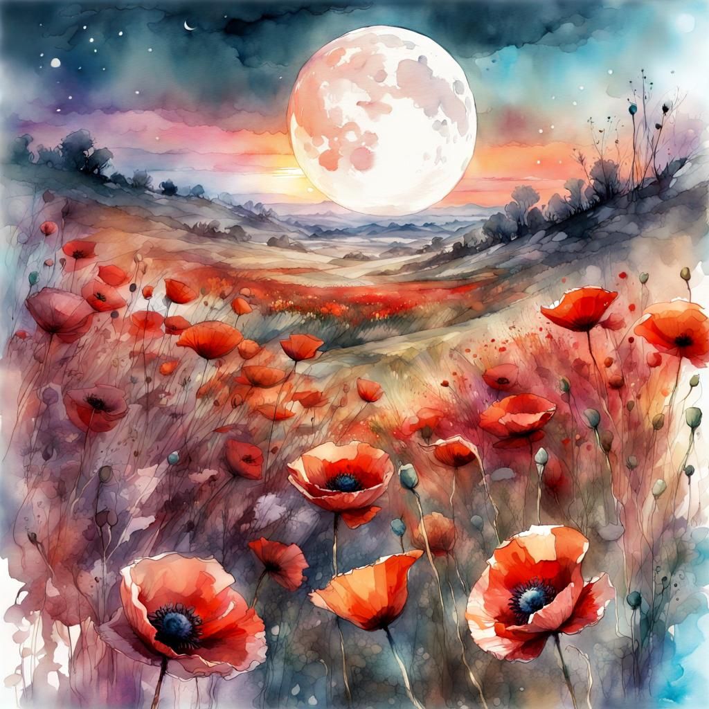 Field of Poppies - AI Generated Artwork - NightCafe Creator
