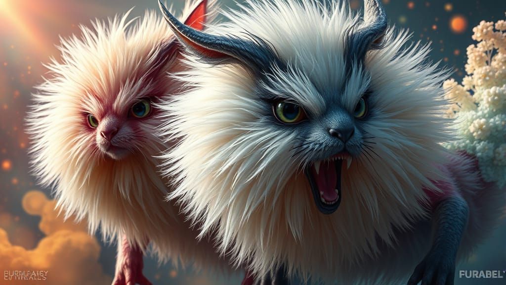 Ultra fluff puff ball creatures Hyperrealistic, splash art, concept art ...