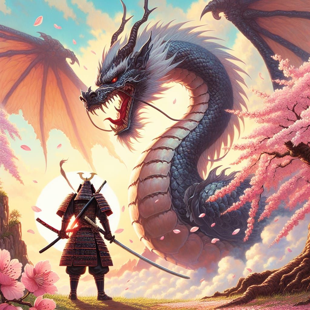 samouraï dragon - AI Generated Artwork - NightCafe Creator