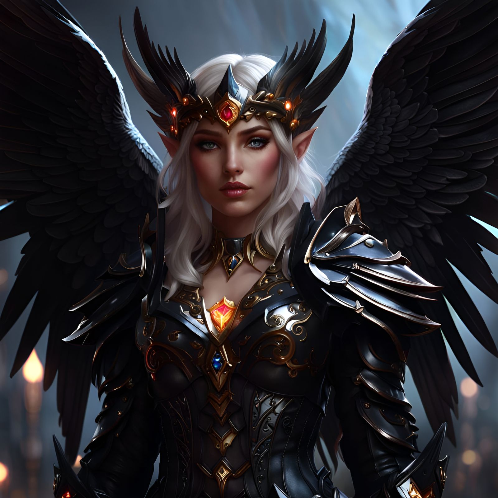 Averi, Archangel of Darkness - AI Generated Artwork - NightCafe Creator