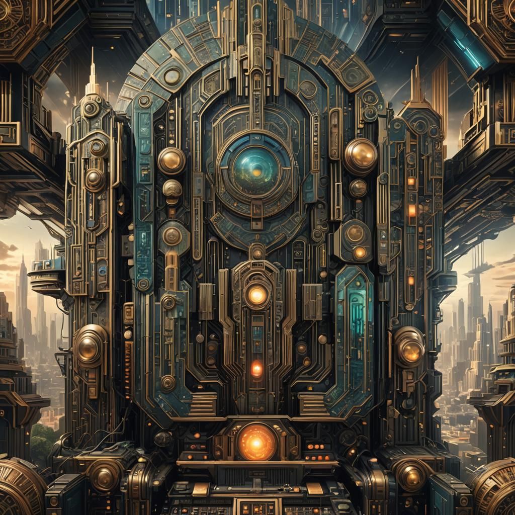 a art deco super duper computer - AI Generated Artwork - NightCafe Creator