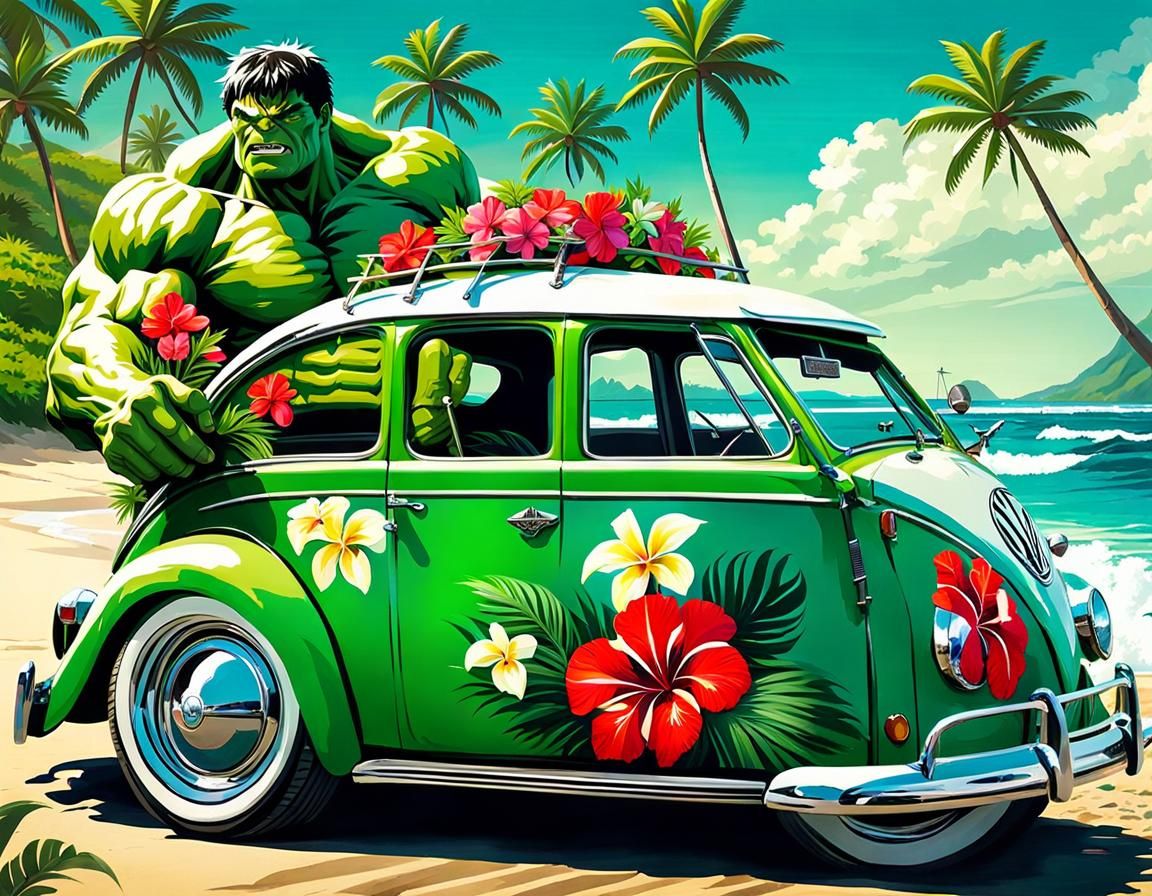 Hulk's Vacation - AI Generated Artwork - NightCafe Creator