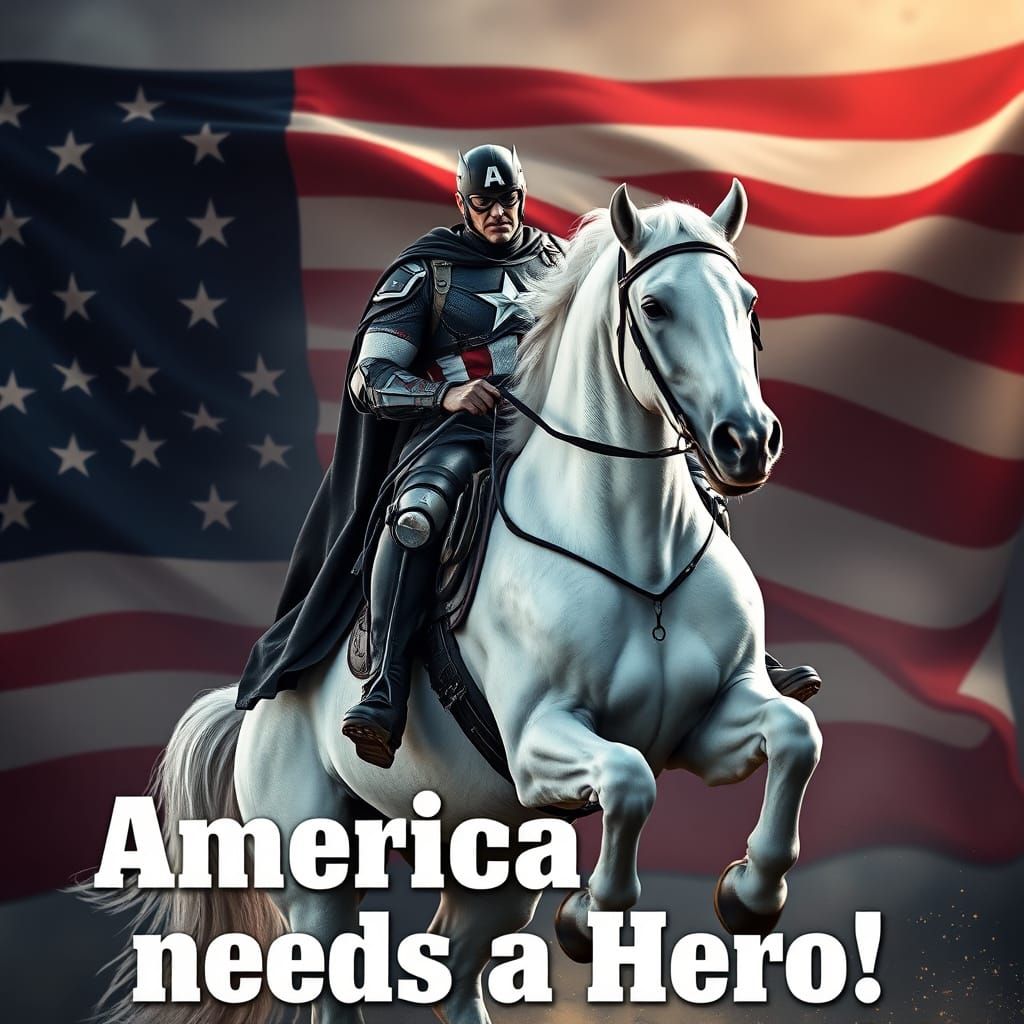 Captain America Riding a White Stallion Under the ... - AI Art