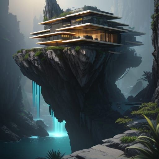 A stunning scene of an incredible impossible architecturally designed ...