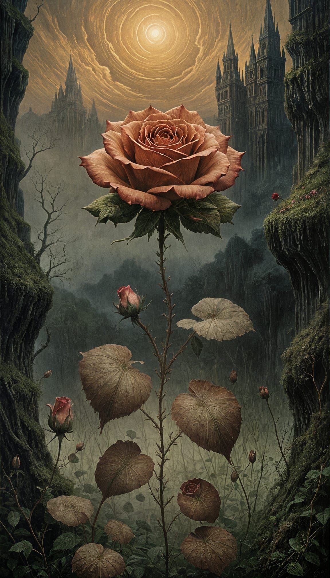 A solitary rose - Mystical Solitary Rose in Earthy Tones