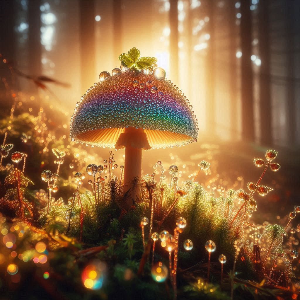 Rainbow Mushroom - AI Generated Artwork - NightCafe Creator