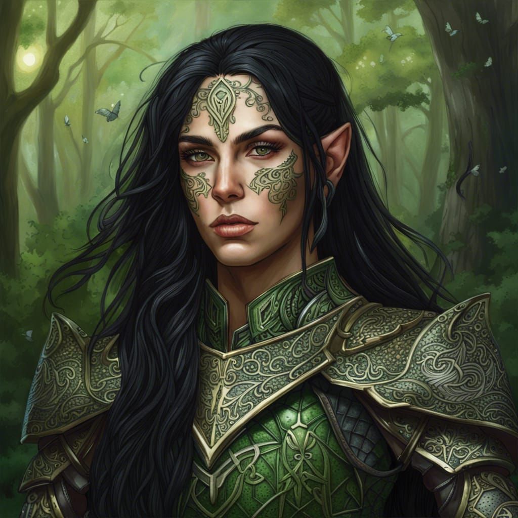 Elven Warrior, non-binary - AI Generated Artwork - NightCafe Creator