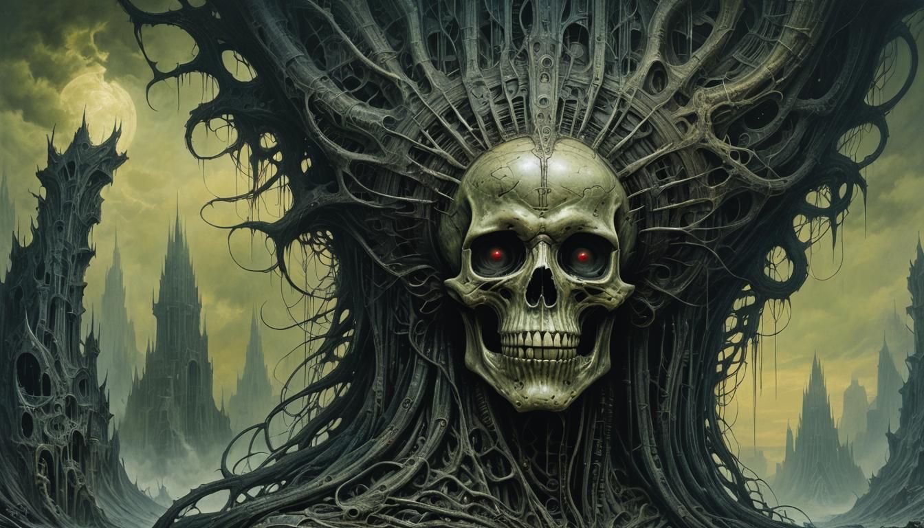 Surreal Biomechanical Horror Confronts the Unknown - AI Art