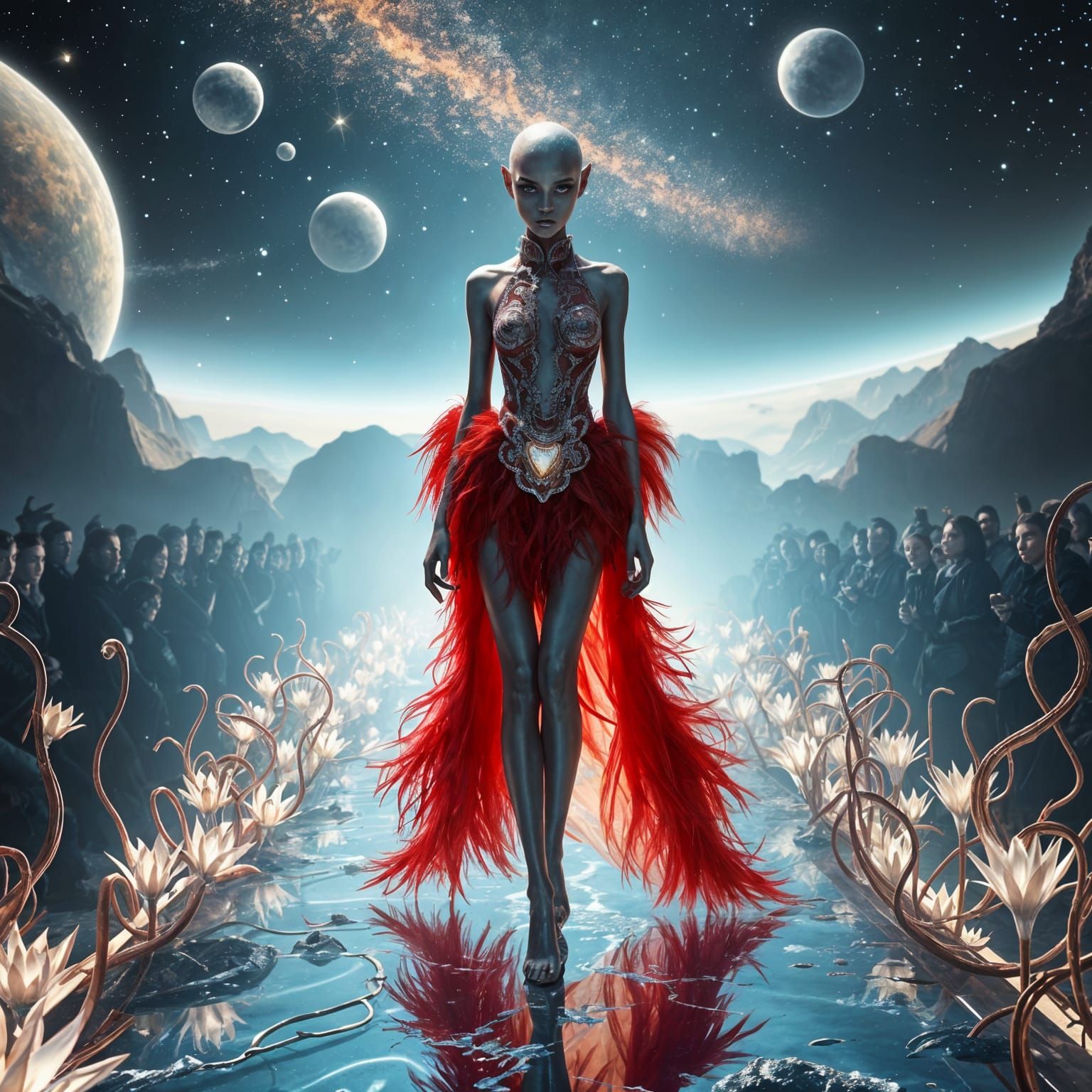 Alien Fancy - Galactic Supermodel Strides Through Cosmic Run...