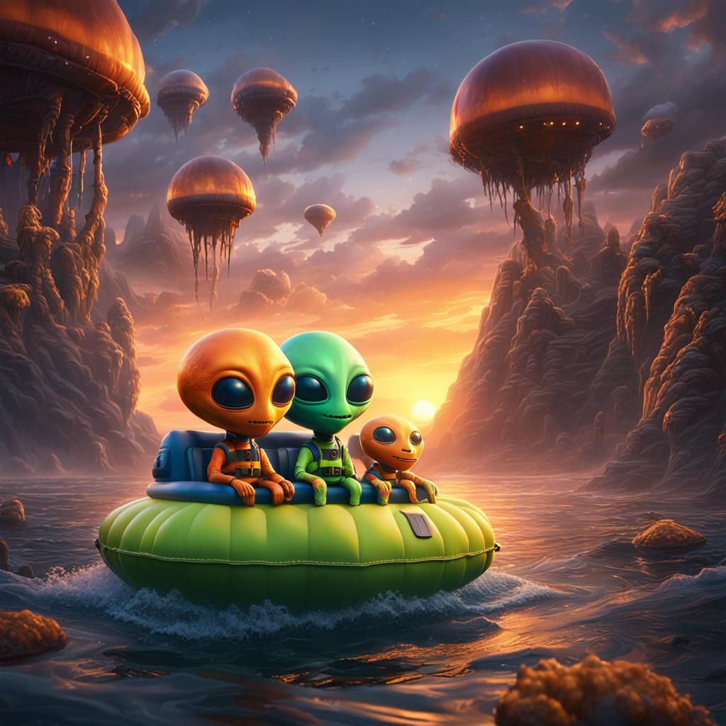 Cute aliens - AI Generated Artwork - NightCafe Creator
