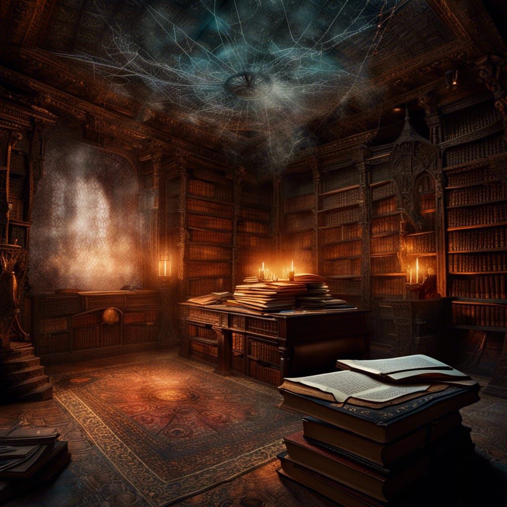 Beautiful hidden ritual room covered in dust and spider webs ...