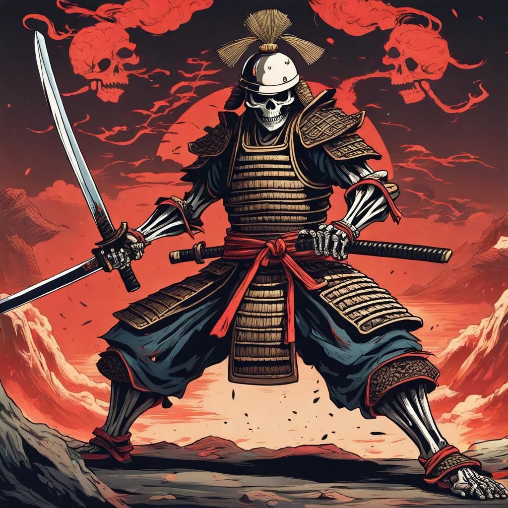 SKELETAL SAMURAI - AI Generated Artwork - NightCafe Creator