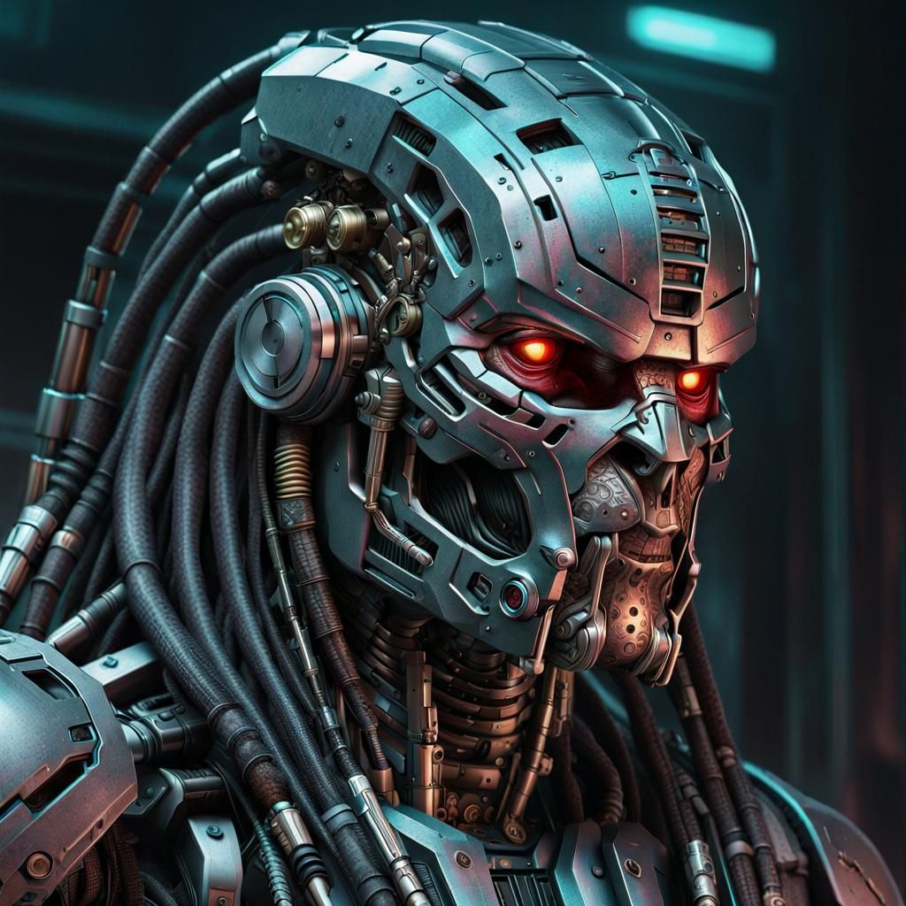 Terminator, Borg, Predator. cyberpunk, steampunk, 8k resolution concept ...