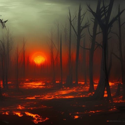 Forrest fire aftermath - AI Generated Artwork - NightCafe Creator