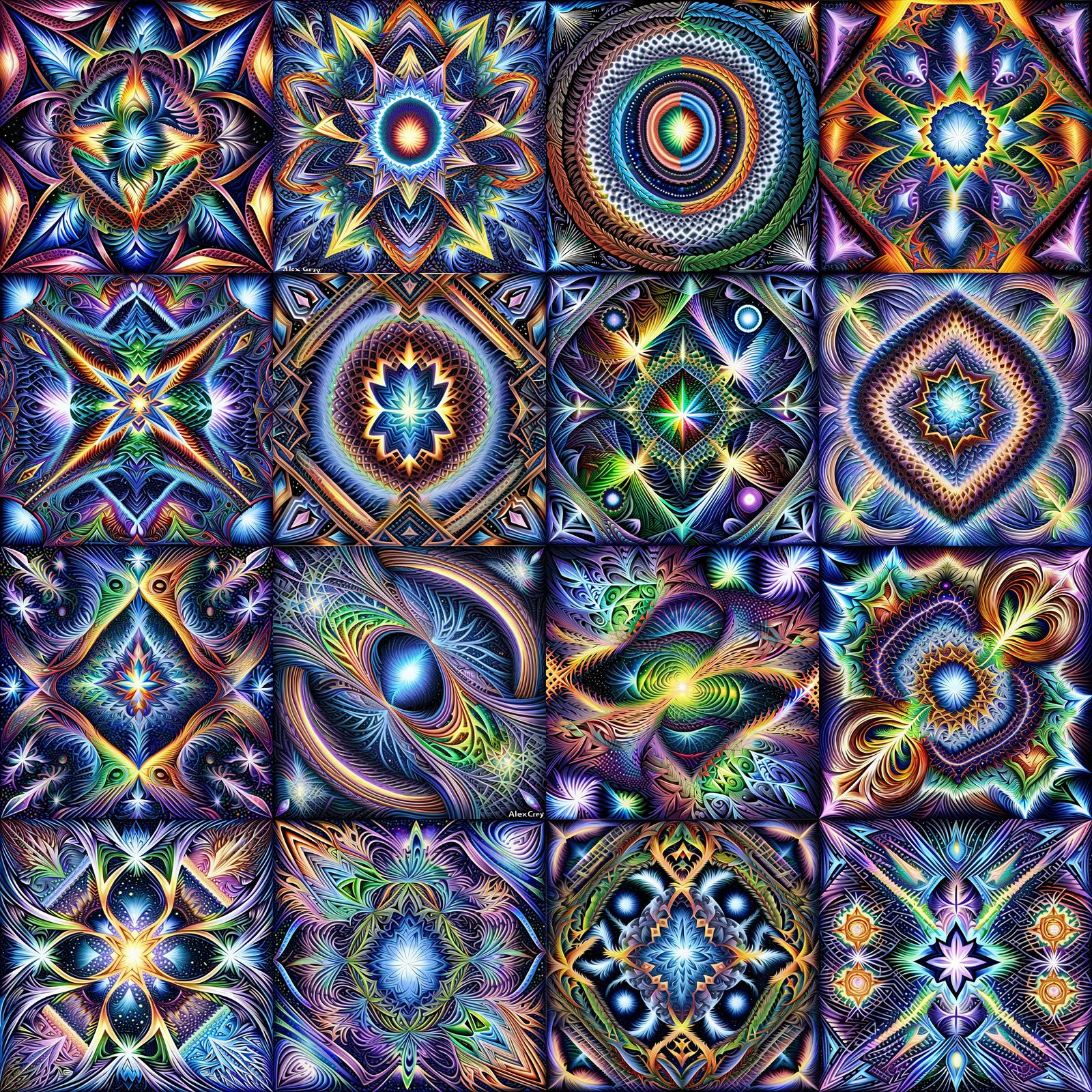 Crystal Fractals Galaxy, by Artist "Alex Grey" - AI Generated Artwork - NightCafe Creator