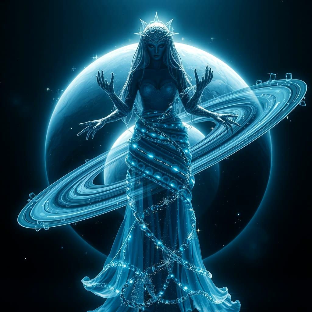 Double exposure: Xenomorph ethereal goddess overl... - AI Art