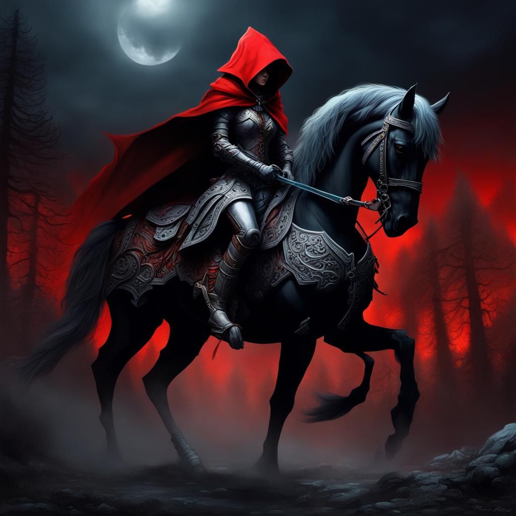 Red Riding Hood as a Death Knight - AI Generated Artwork - NightCafe ...