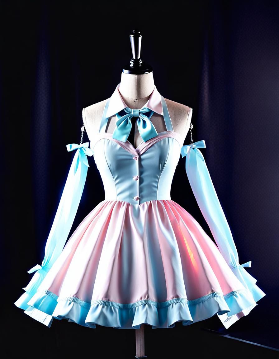 Pastel mint and pink Dress 3 - AI Generated Artwork - NightCafe Creator