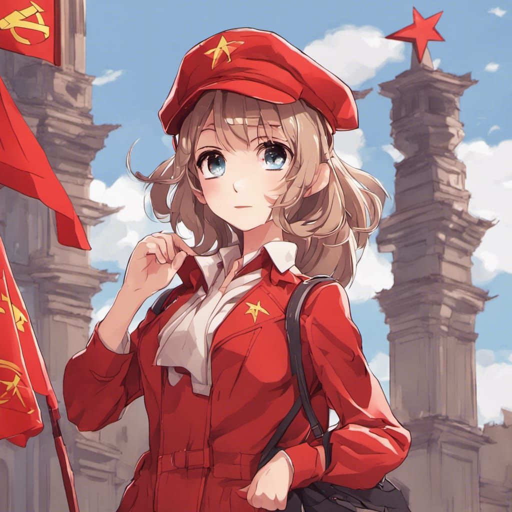 anime cute communist girl - AI Generated Artwork - NightCafe Creator