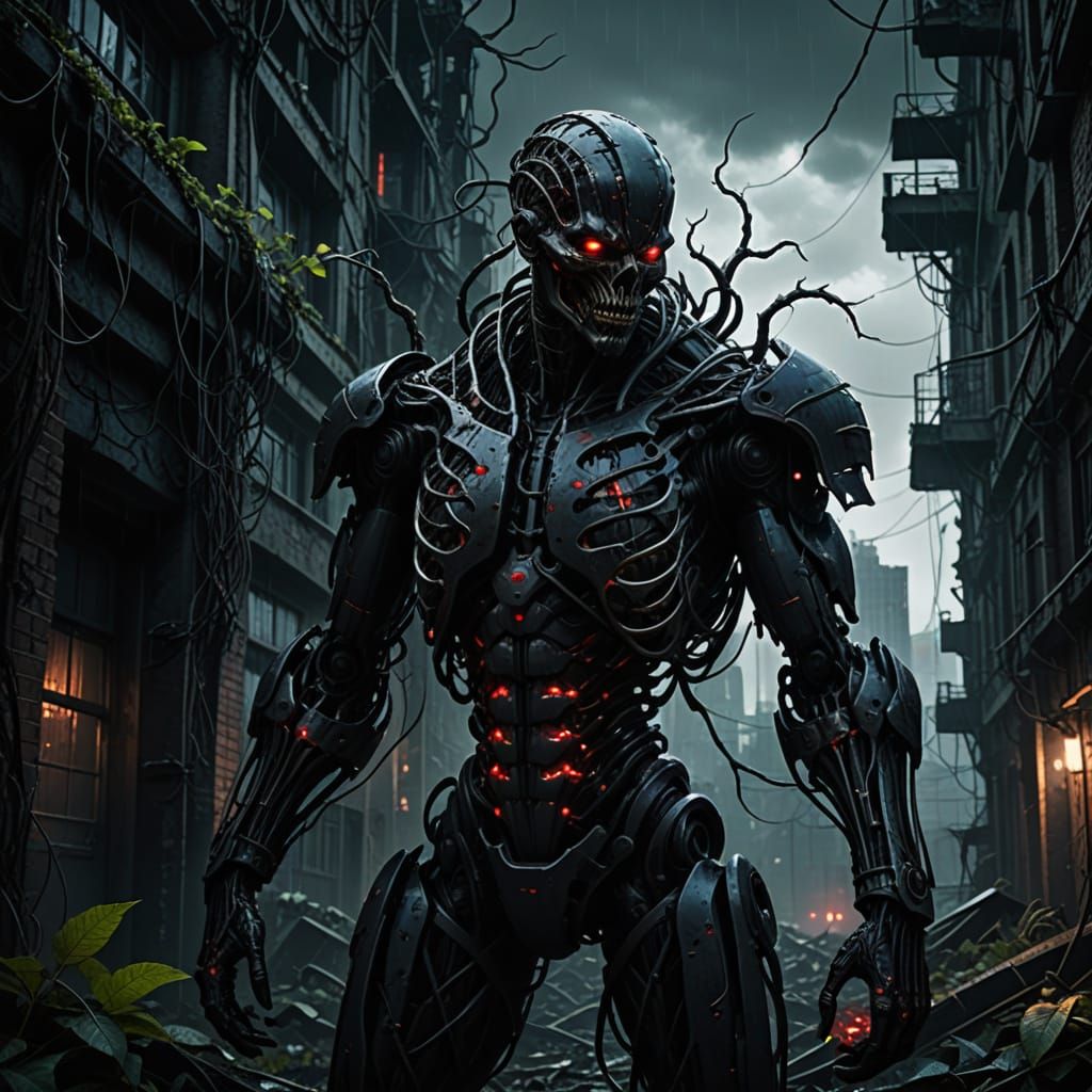 Clive Barker's The Terminator - Cyborg Assassin in Ruined Ci...