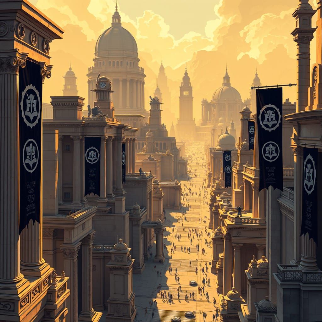 Ancient Rome Futuristic Metropolis in Vibrant Colo... - AI Art