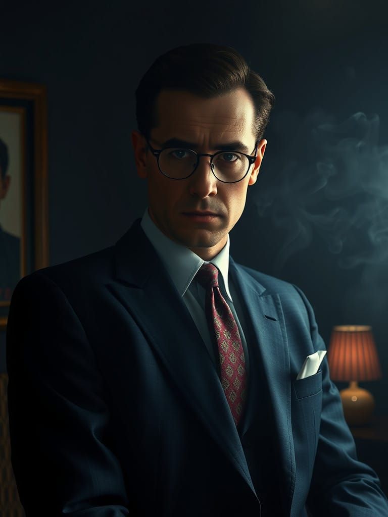 Elegant Don Draper Portrait in Moody 1960s Style - AI Art