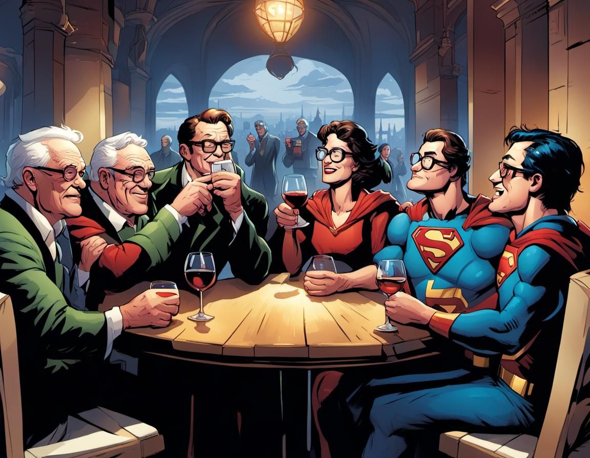 Partying With Kryptonians - AI Generated Artwork - NightCafe Creator