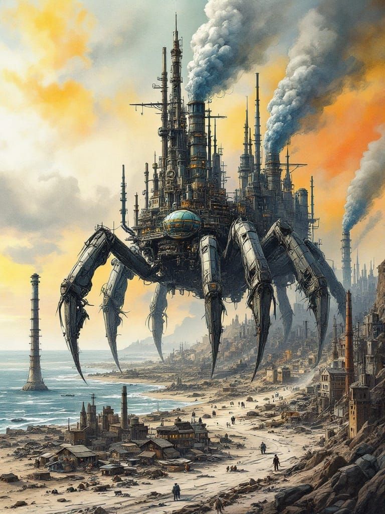 The roaving refinery - Steampunk Metropolis on Mechanical A...