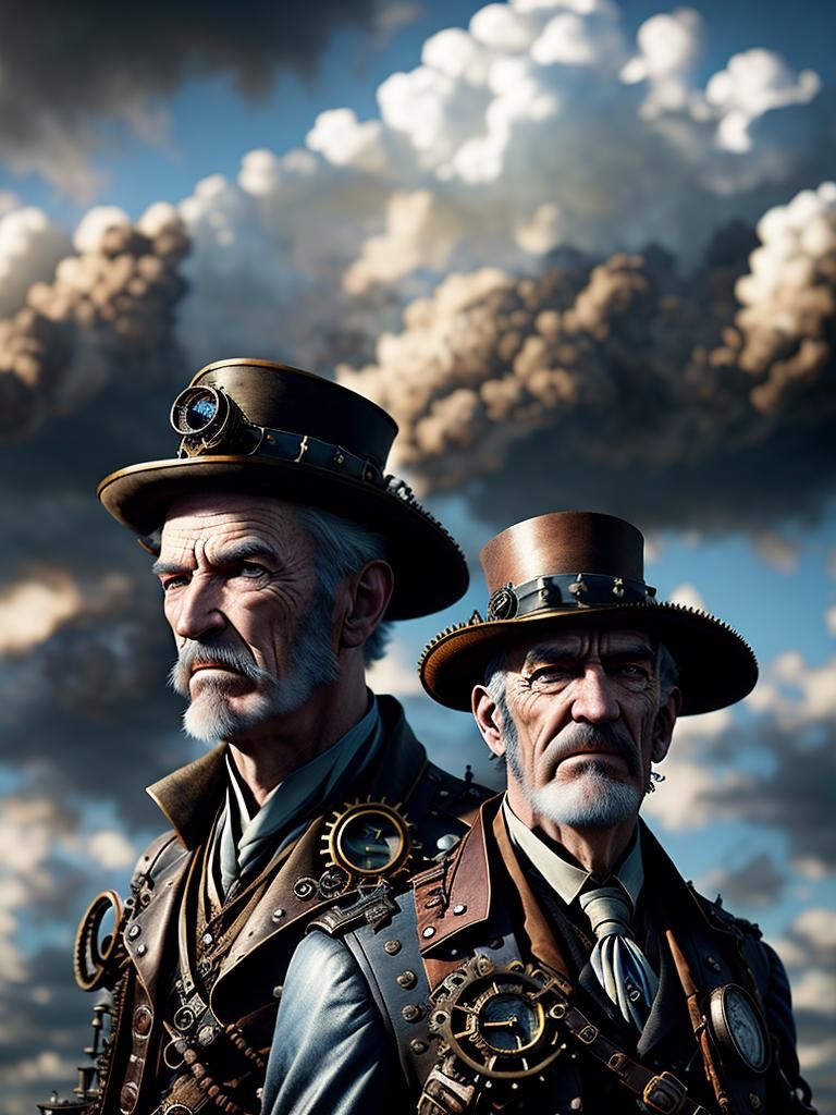 SteamPunk youngsters, photorealistic, ultra-sharp, battle scene, blue ...