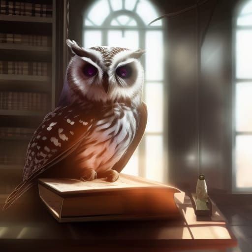 Library Owl - AI Generated Artwork - NightCafe Creator
