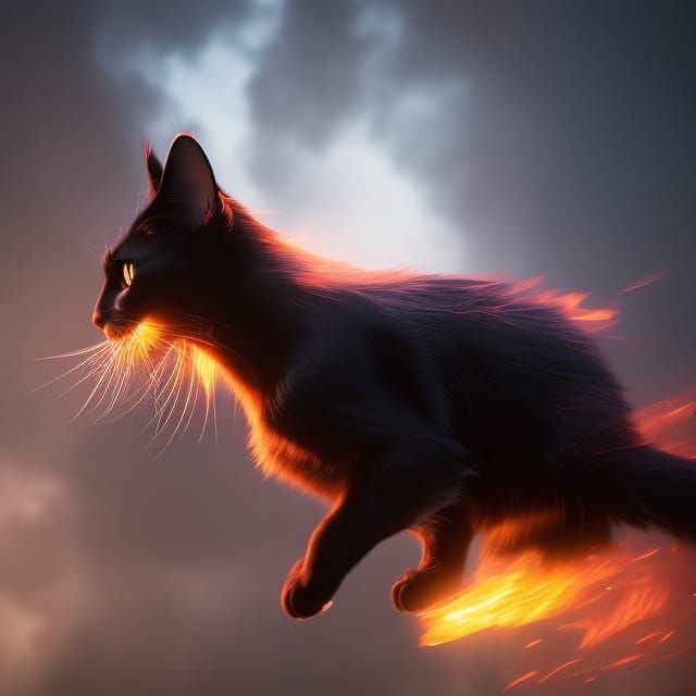Fire Cat - AI Generated Artwork - NightCafe Creator