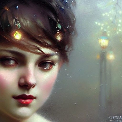 Face of Short pixie hair celtic princess 8k by Pino Daeni sinister by Greg Rutkowski ethereal ...